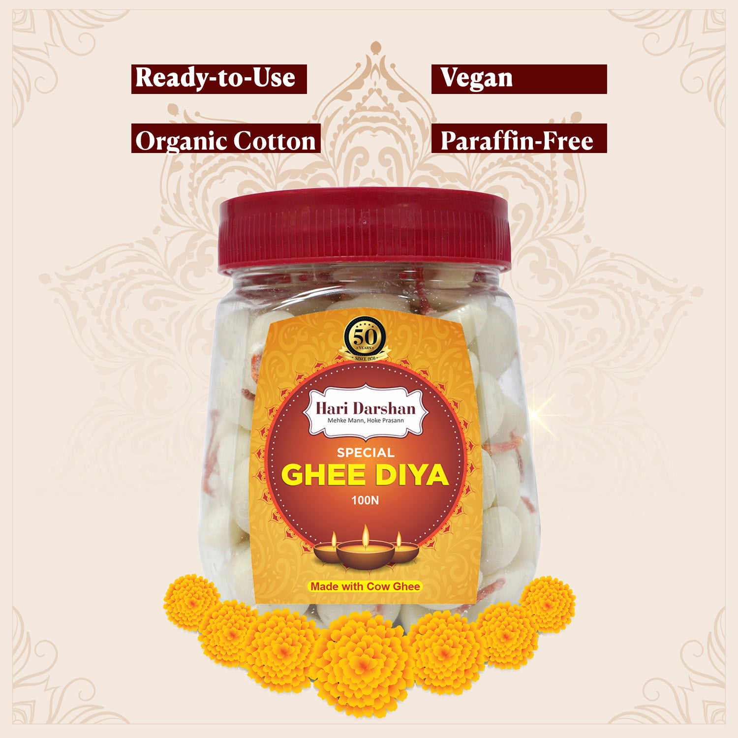 Cow Ghee Diya Batti - Hari Darshan